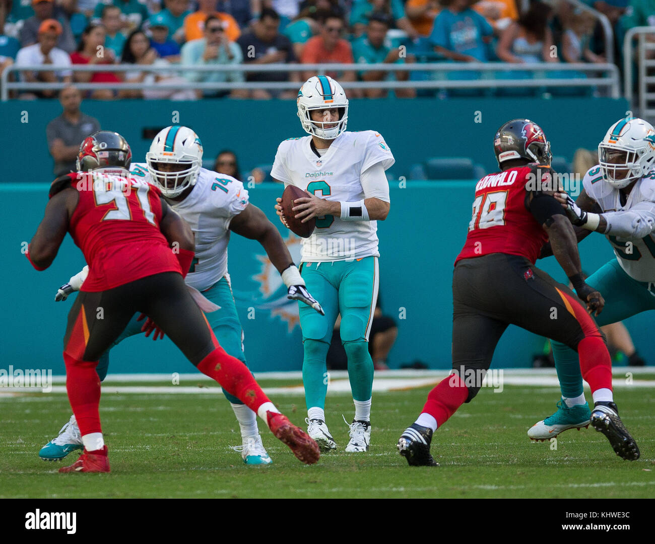 Florida, USA. 19th Nov, 2017. Miami Dolphins quarterback Jay Cutler (6 ...