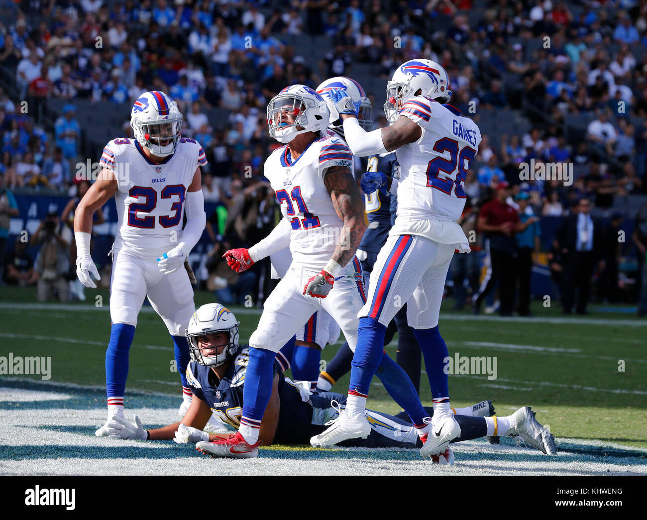 Carson, USA. 19th Nov, 2017. Buffalo Bills free safety Jordan Poyer #21 ...