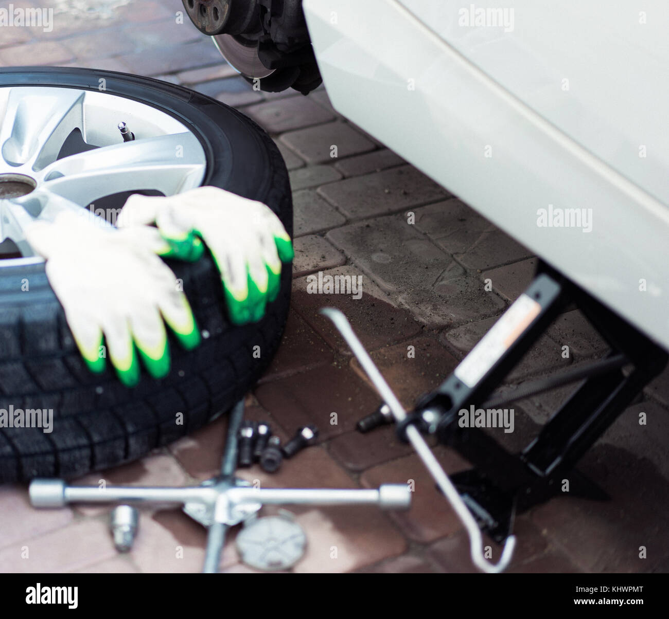 replacement car wheels Stock Photo - Alamy