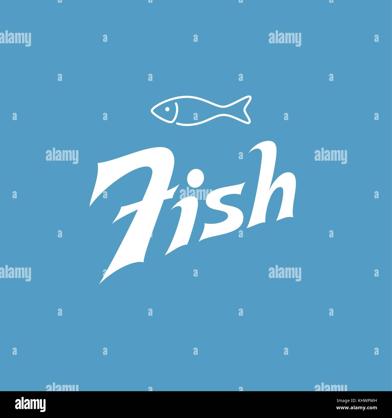 Fish lettering vector inscription Stock Vector Image & Art - Alamy