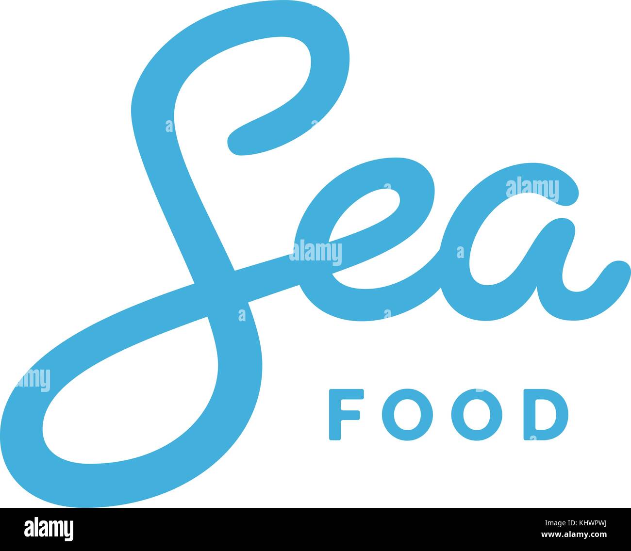 Sea food lettering vector inscription Stock Vector Image & Art - Alamy
