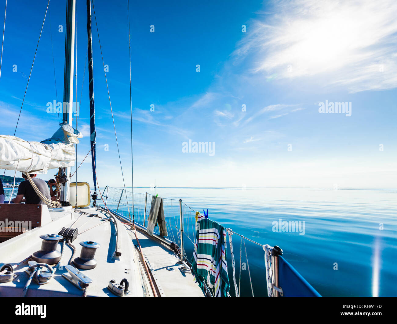 Yachting yacht sailboat sailing in baltic sea, summer vacation. Tourism ...