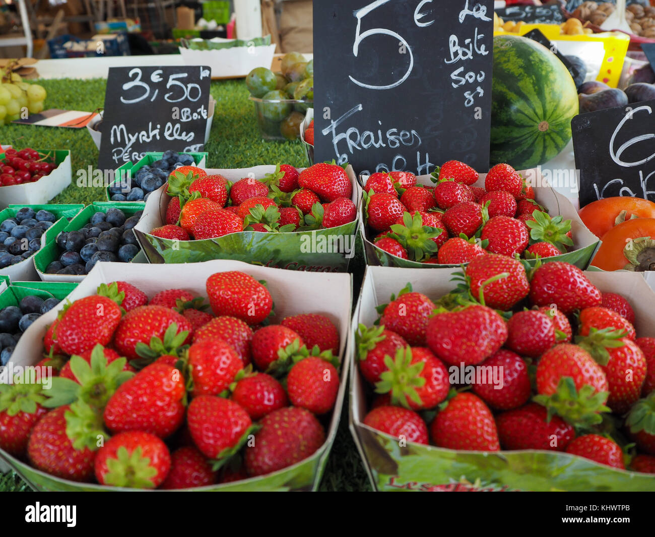 Strawberries at the market Stock Photo - Alamy