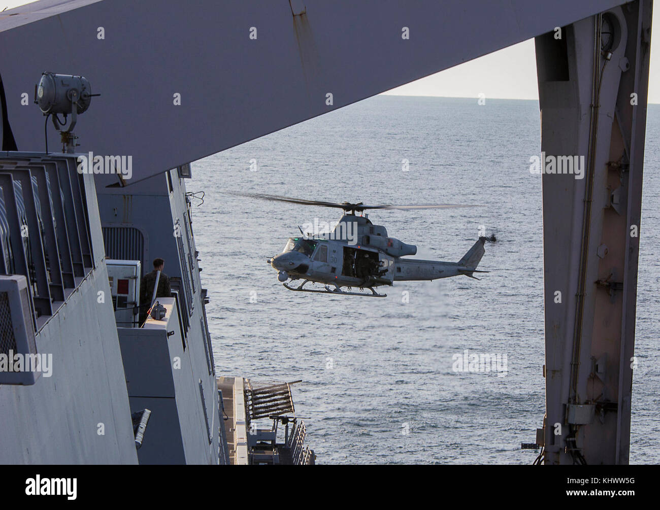 A U.S. Marine Corps UH-1Y Venom with Marine Medium Tiltrotor Squadron ...