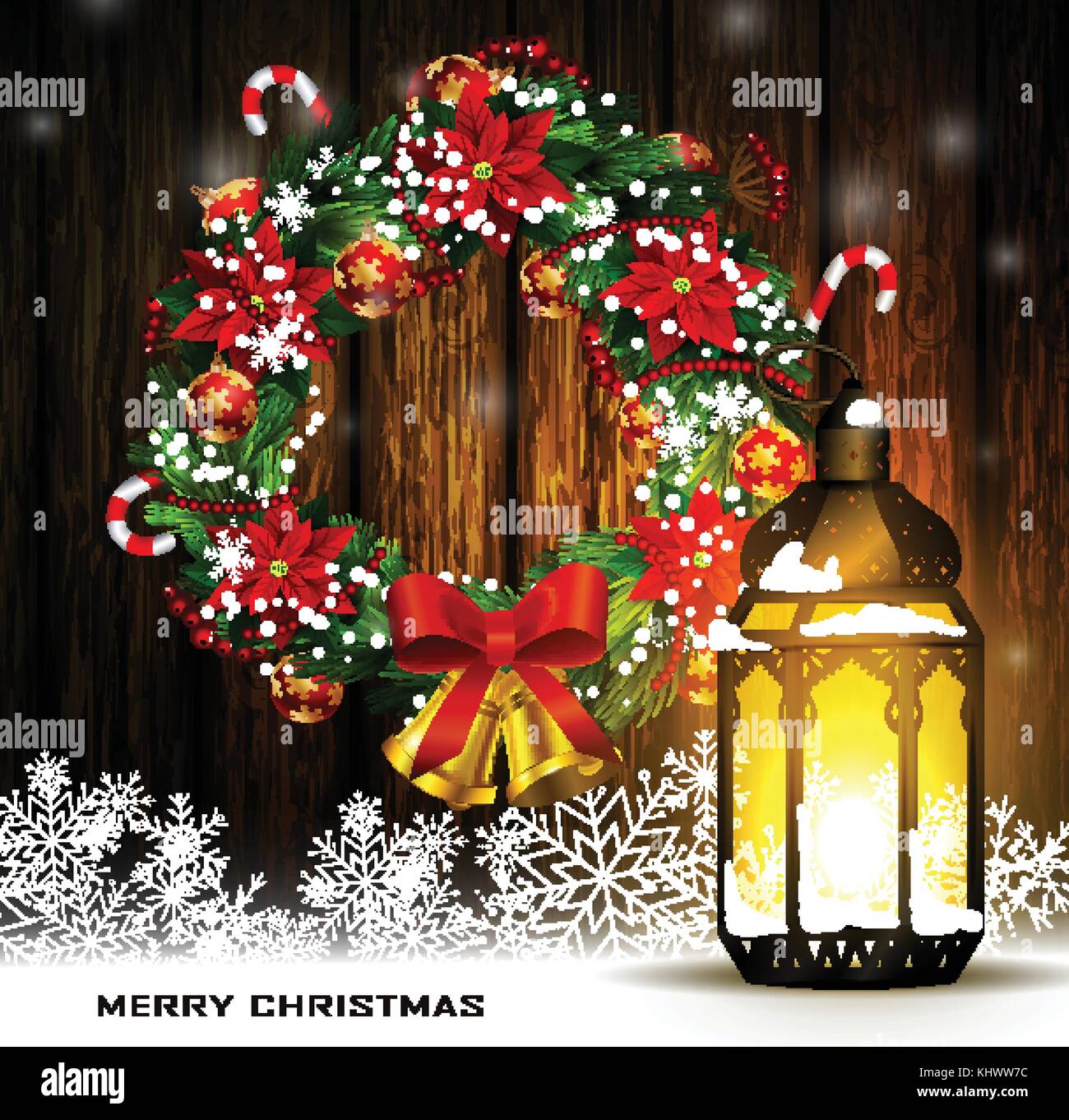 Christmas decoration with street lights Stock Vector Image & Art - Alamy