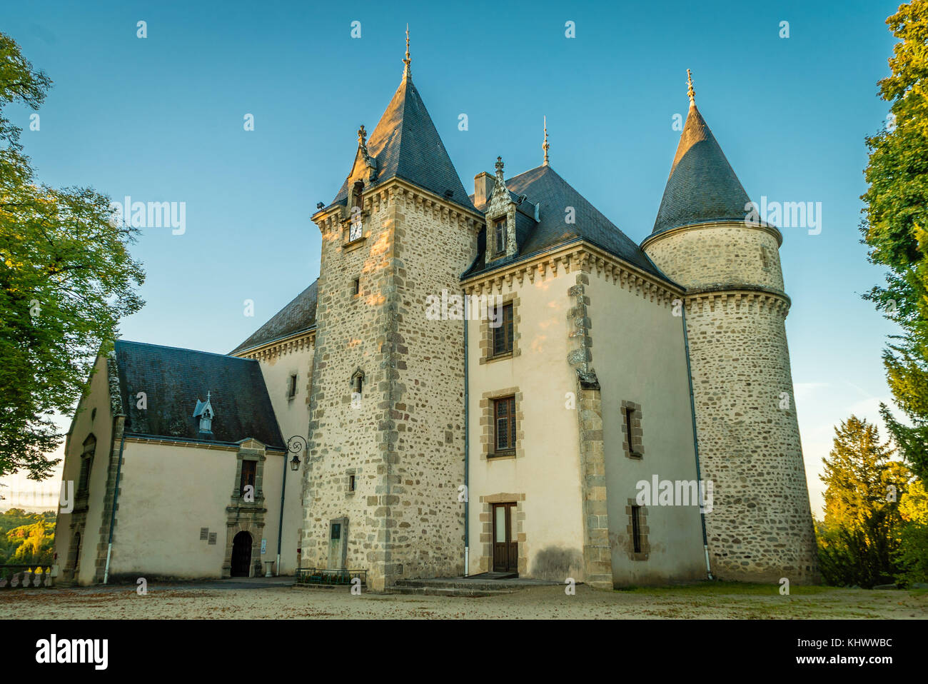 Nieul castle in France in the summer with a blue sky Stock Photo - Alamy