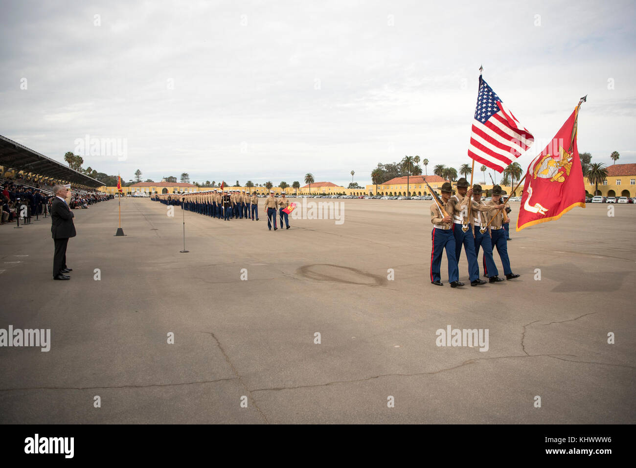 Defense Secretary Jim Mattis attends a Marine Corps basic training ...