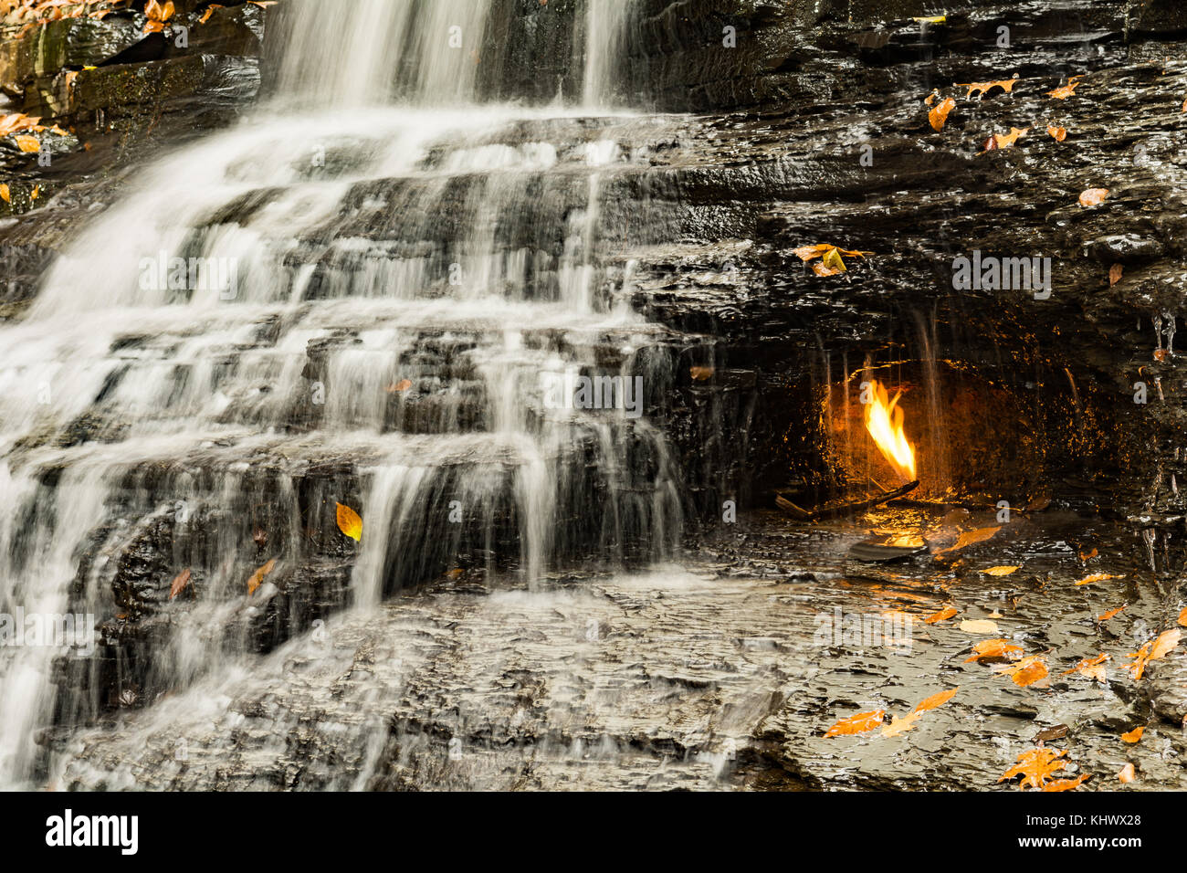 Eternal Flame Waterfall in New York State Stock Photo - Alamy