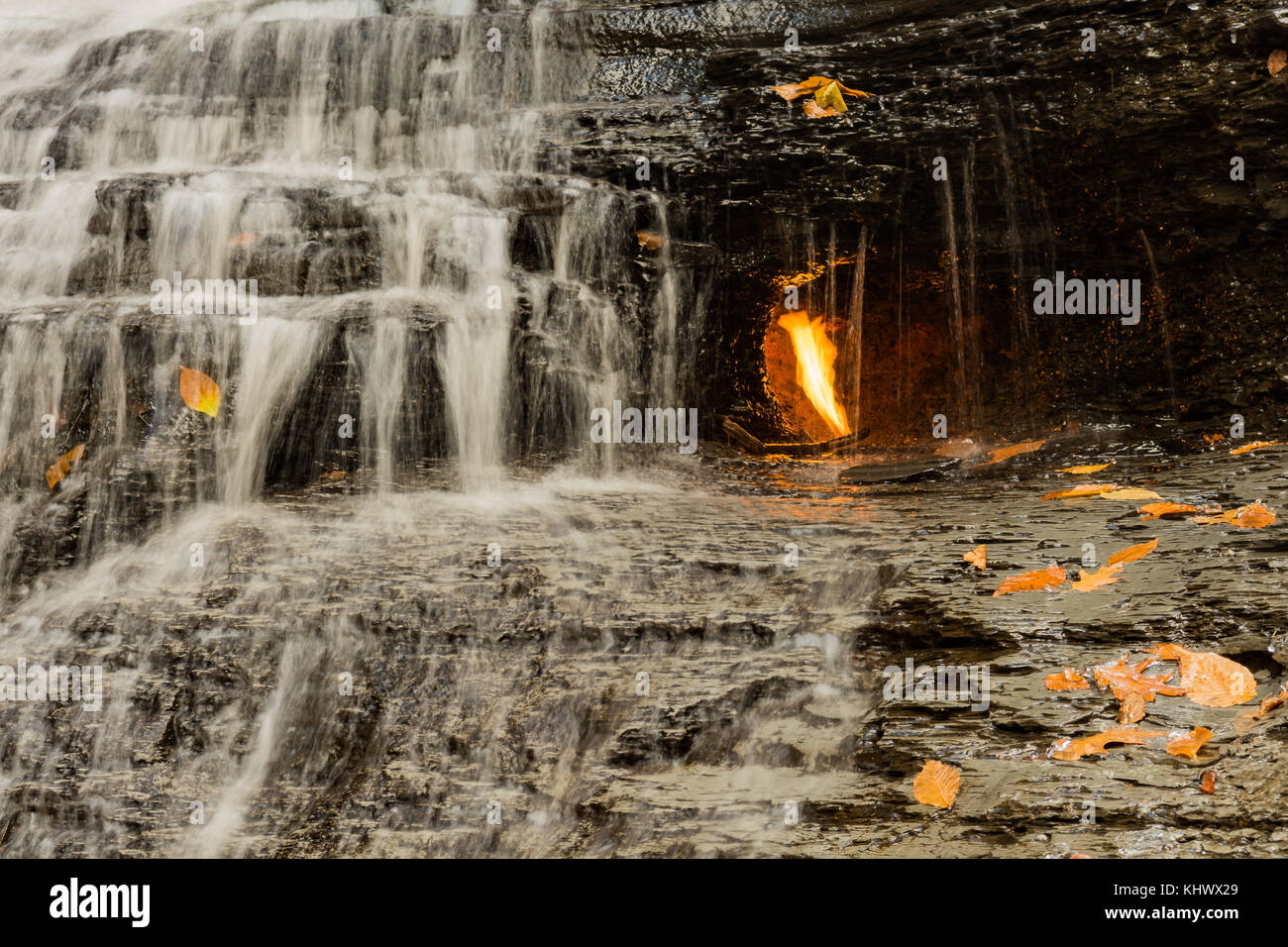 Eternal Flame Waterfall in New York State Stock Photo - Alamy
