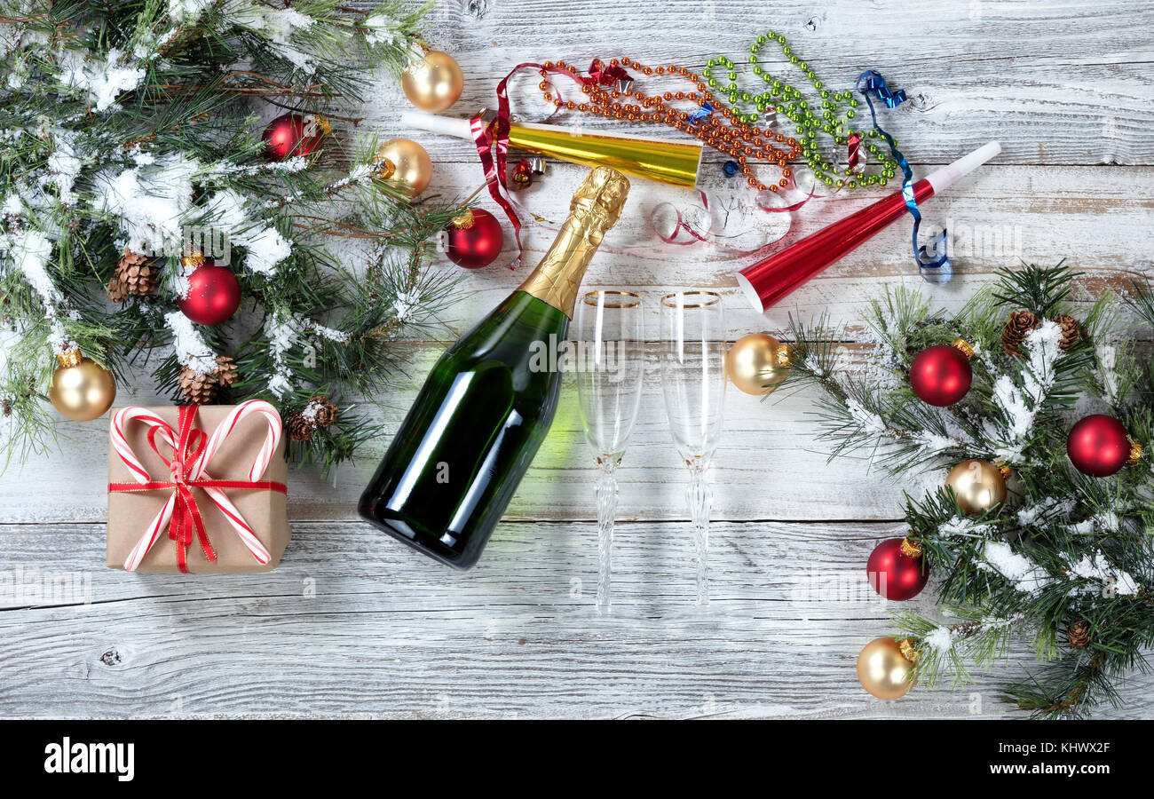Yearend celebration with New Years and Christmas holidays Stock Photo ...