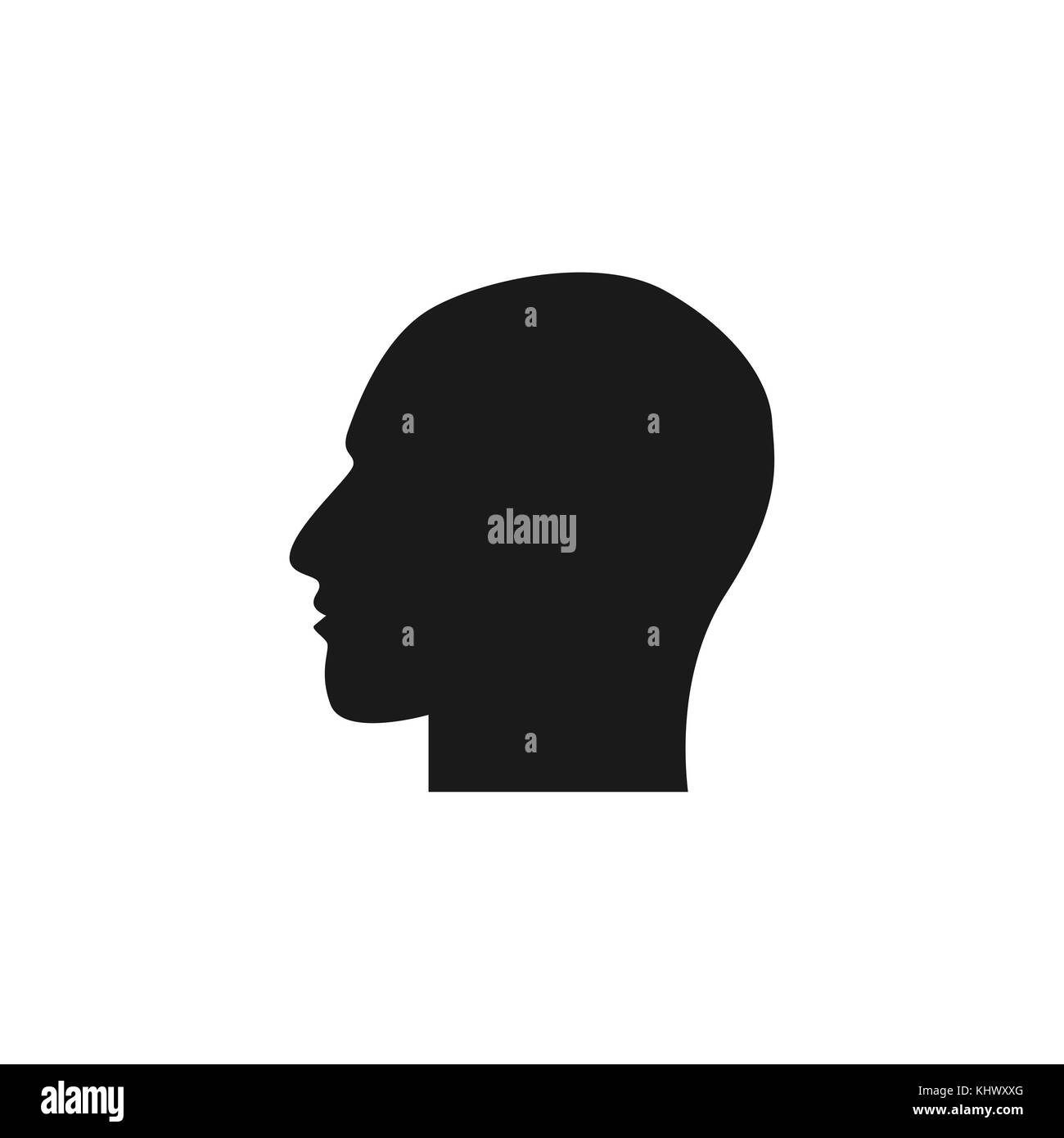 Human head symbol on white background Stock Photo - Alamy