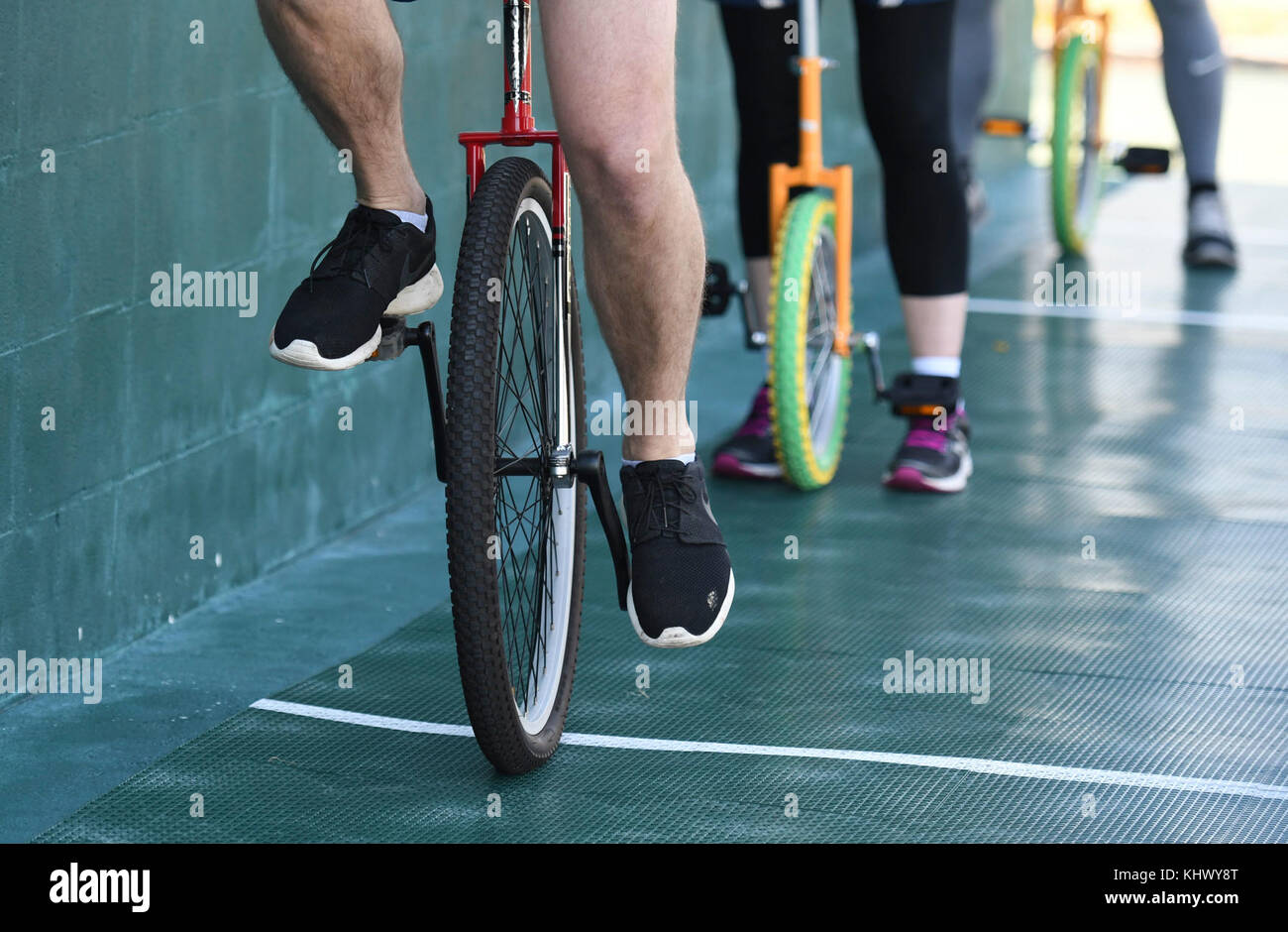 Keesler Airmen participate in a unicycle training class during Wingman ...