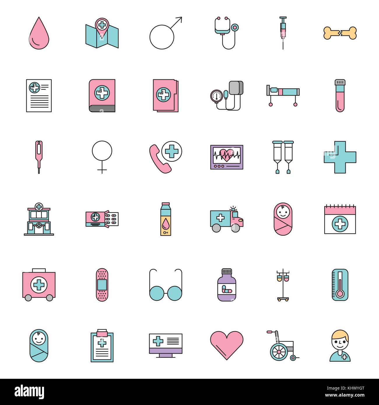 set of medical equipment instrument healthcare design Stock Vector ...