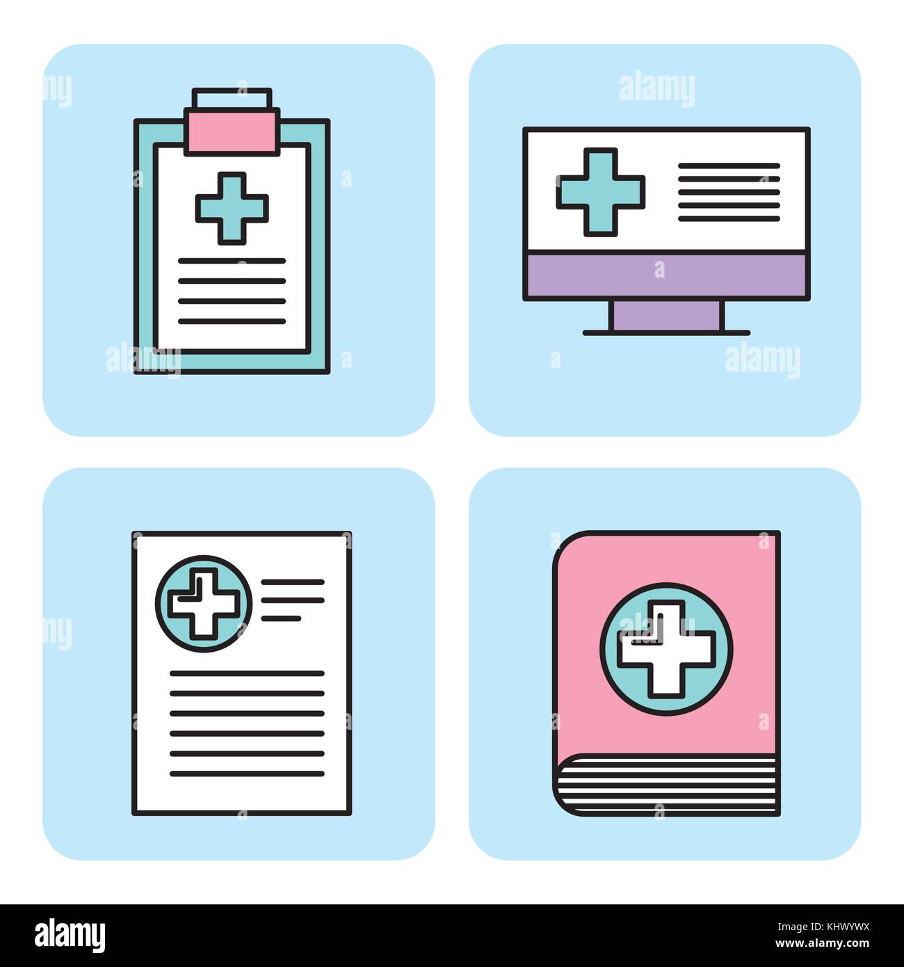set of medical equipment instrument healthcare design Stock Vector ...