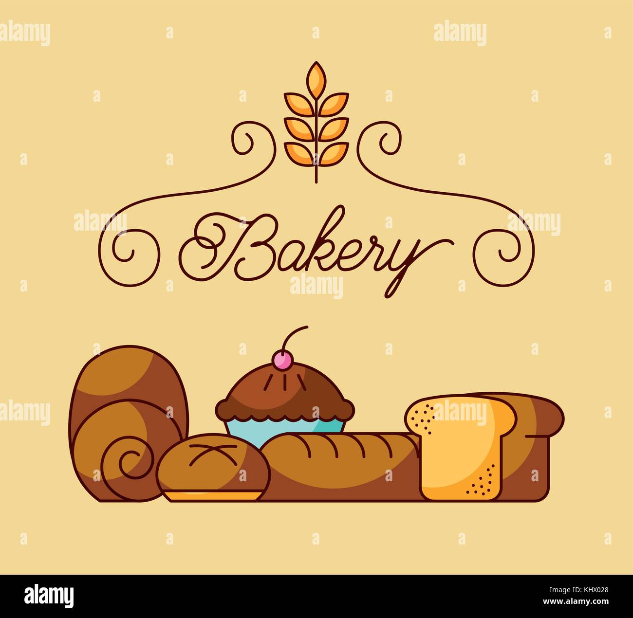 bakery elements product ingredient dessert and pastry food Stock Vector ...