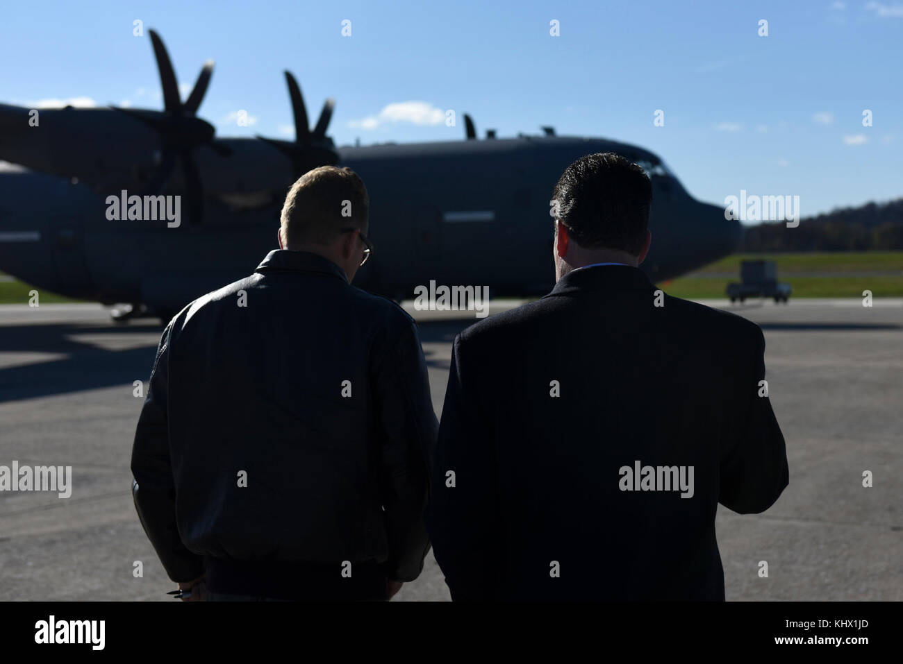 U.S. Air Force Maj. Neil Spence (left), a pilot with the 193rd Special ...