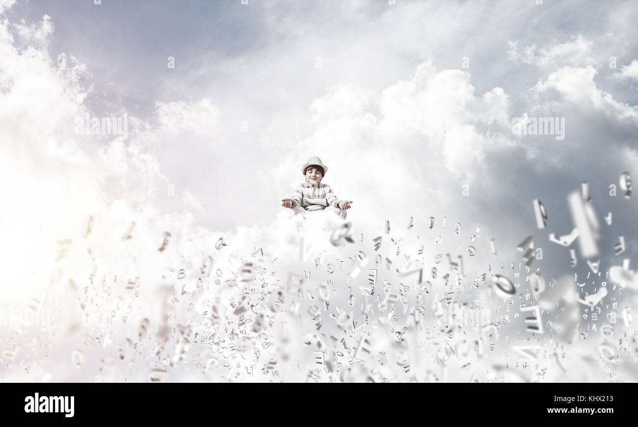Little boy keeping mind conscious Stock Photo - Alamy