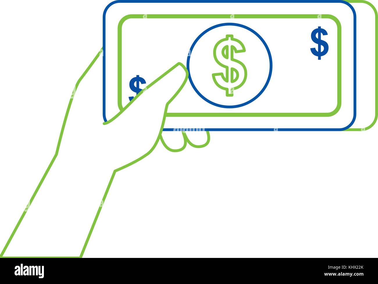 hand holding banknote money cash payment Stock Vector Image & Art - Alamy