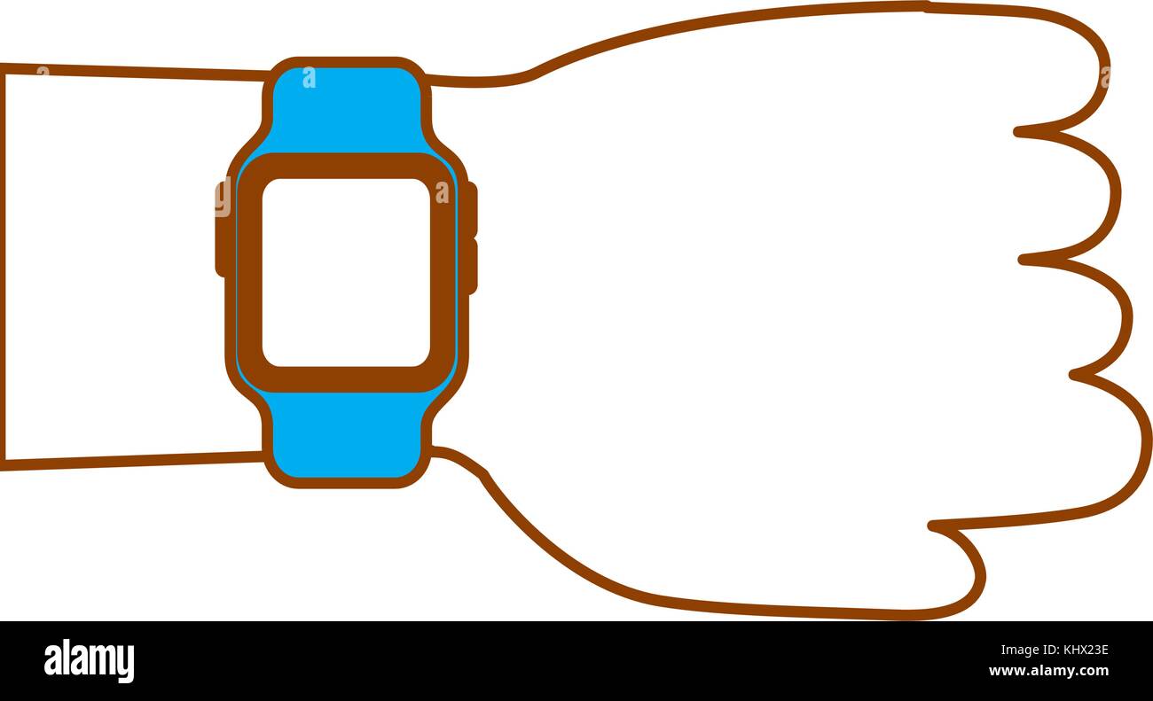 hand with smartwatch device technology digital Stock Vector Image & Art ...