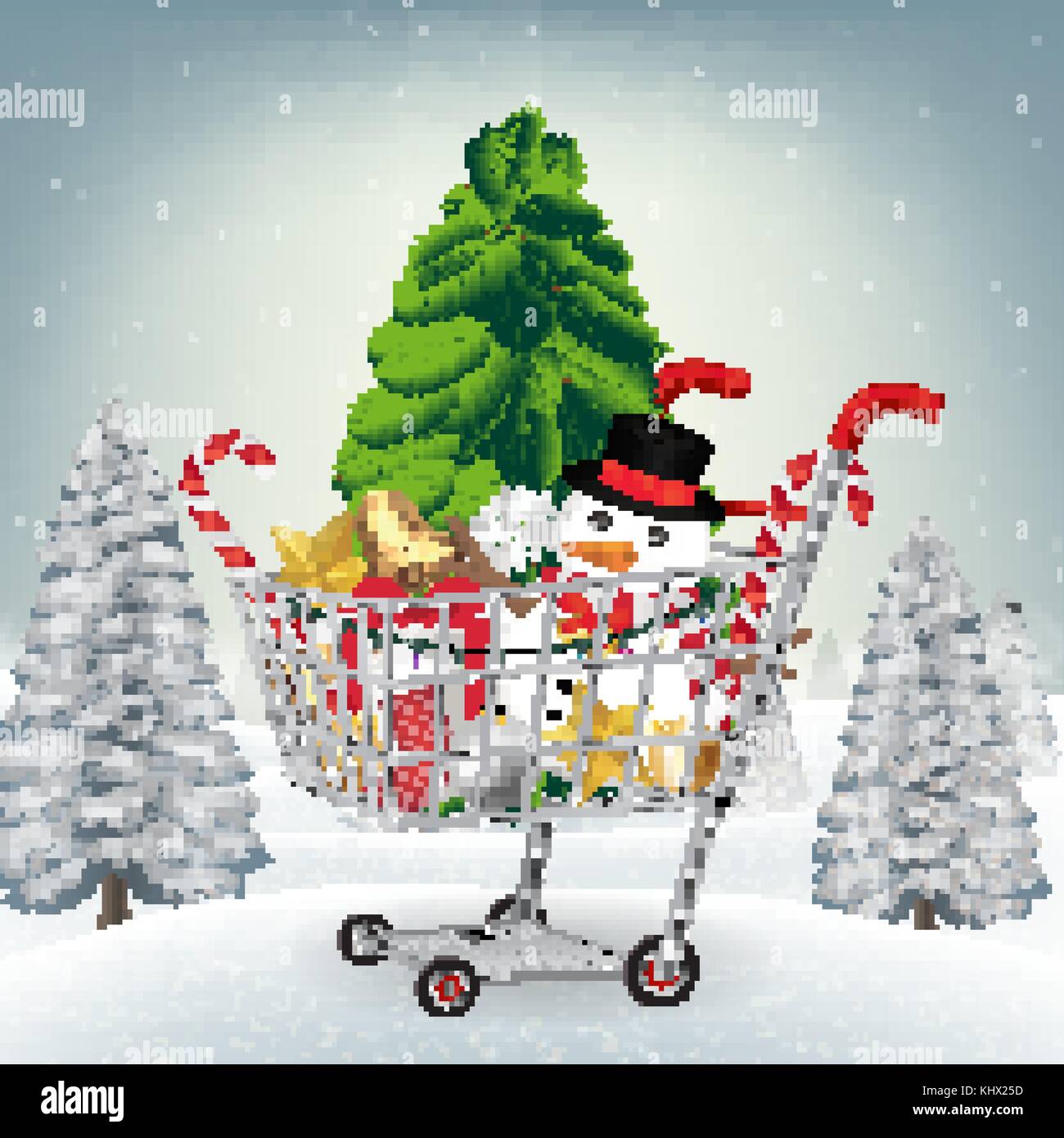 Christmas market tree decorations Stock Vector Images - Alamy