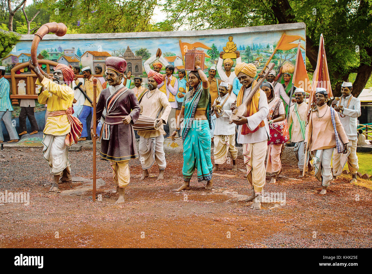 Wari Procession. Gram Sanskruti Udyan, Pashan, Pune, Maharashtra. Mock ...