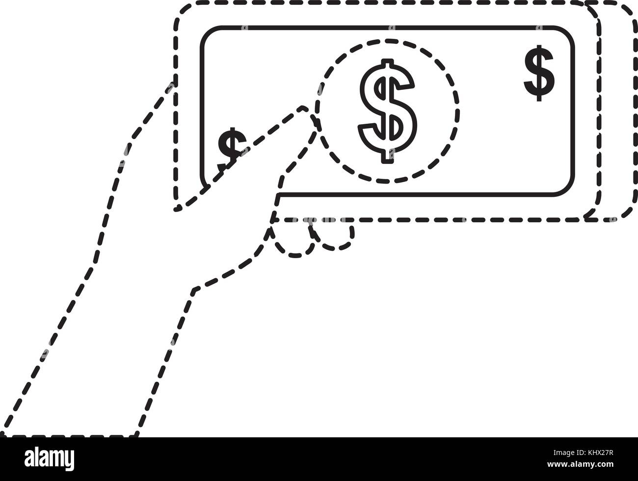 hand holding banknote money cash payment Stock Vector Image & Art - Alamy