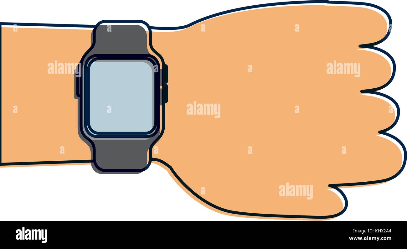 hand with smartwatch device technology digital Stock Vector Image & Art ...