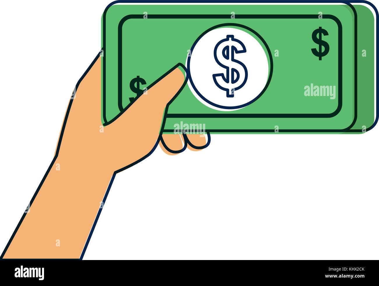 hand holding banknote money cash payment Stock Vector Image & Art - Alamy