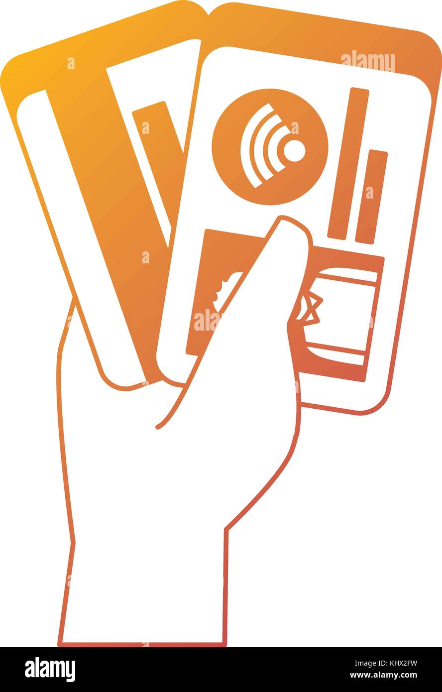 hand holding credit card and id card payment symbol Stock Vector Image ...