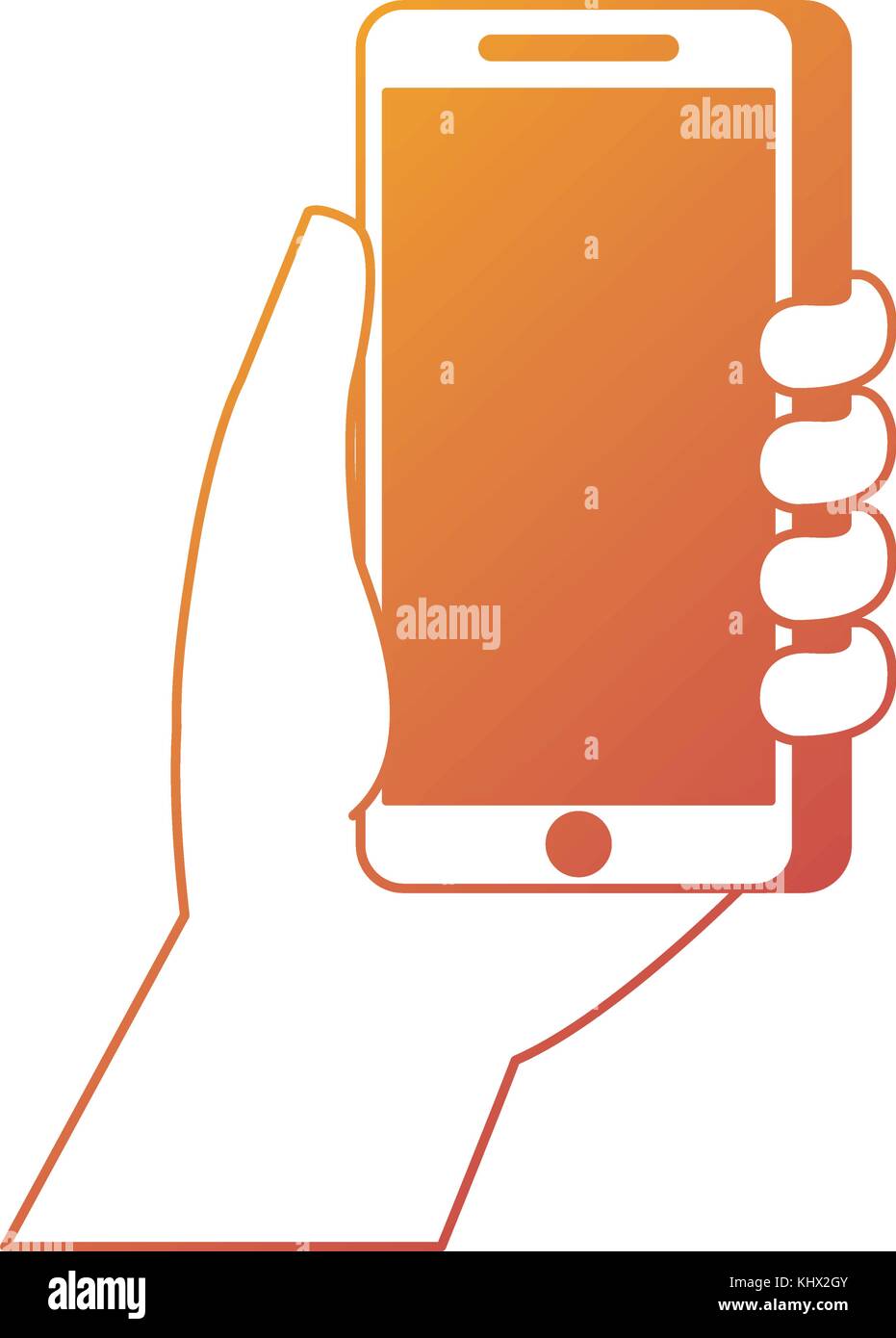 hand holding smartphone digital technology Stock Vector Image & Art - Alamy