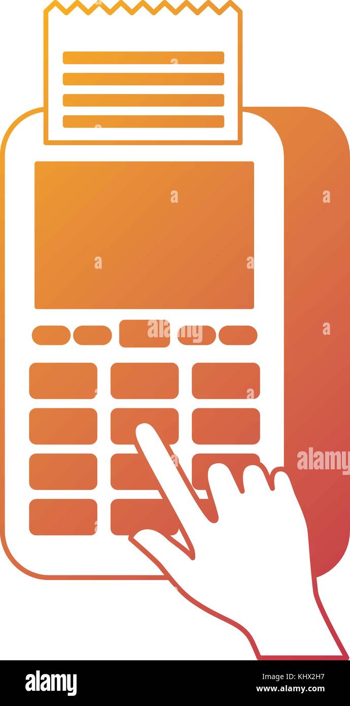 hand press button nfc payment mobile dataphone Stock Vector Image & Art ...