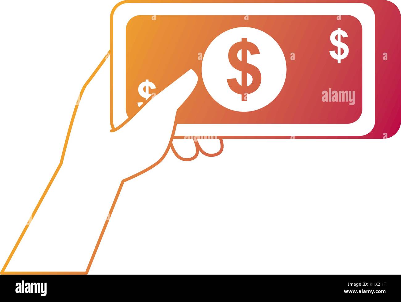 hand holding banknote money cash payment Stock Vector Image & Art - Alamy