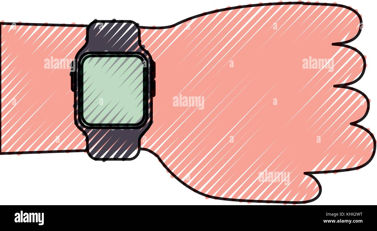 hand with smartwatch device technology digital Stock Vector Image & Art ...