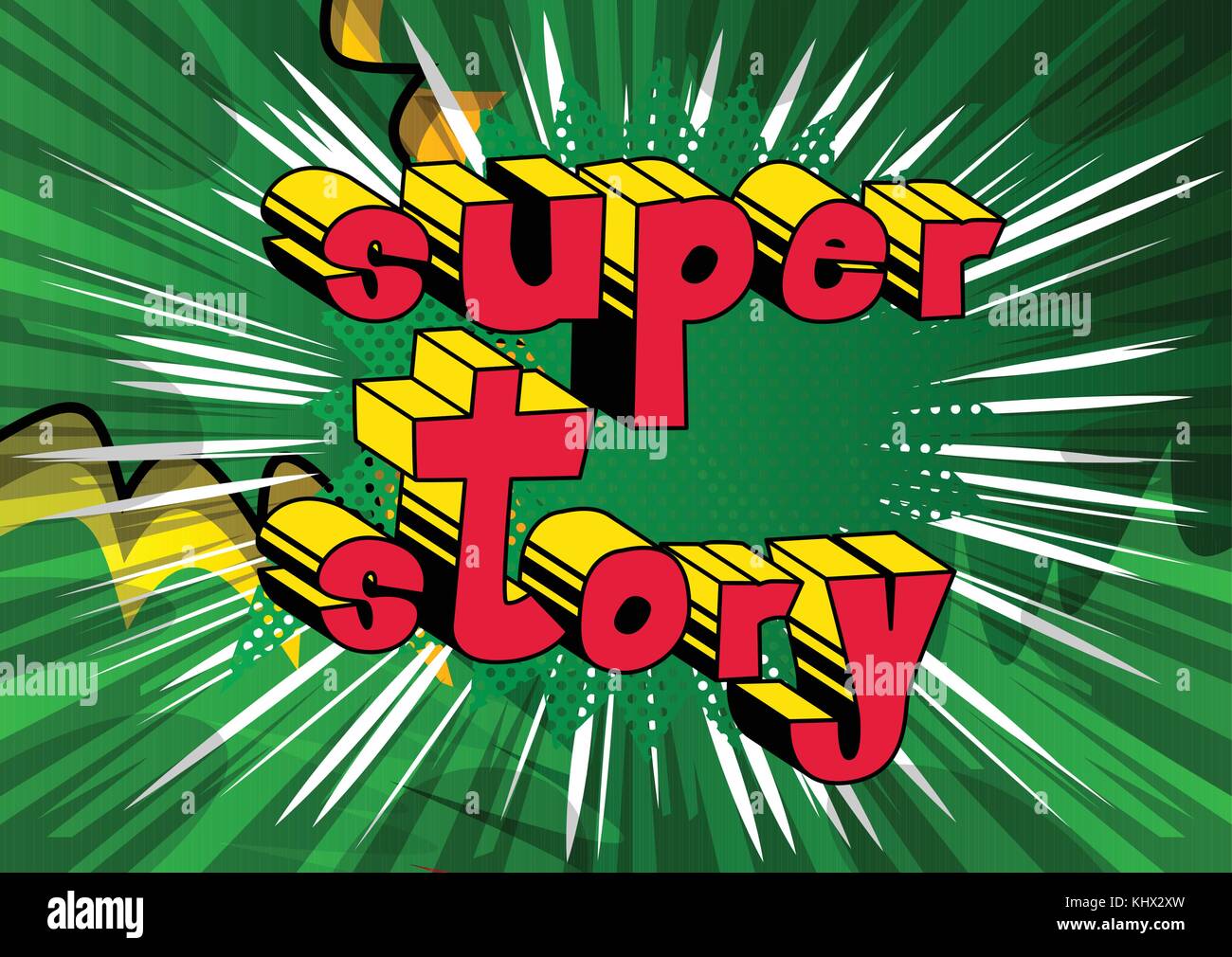 Super Story - Comic book style word on abstract background Stock Vector ...