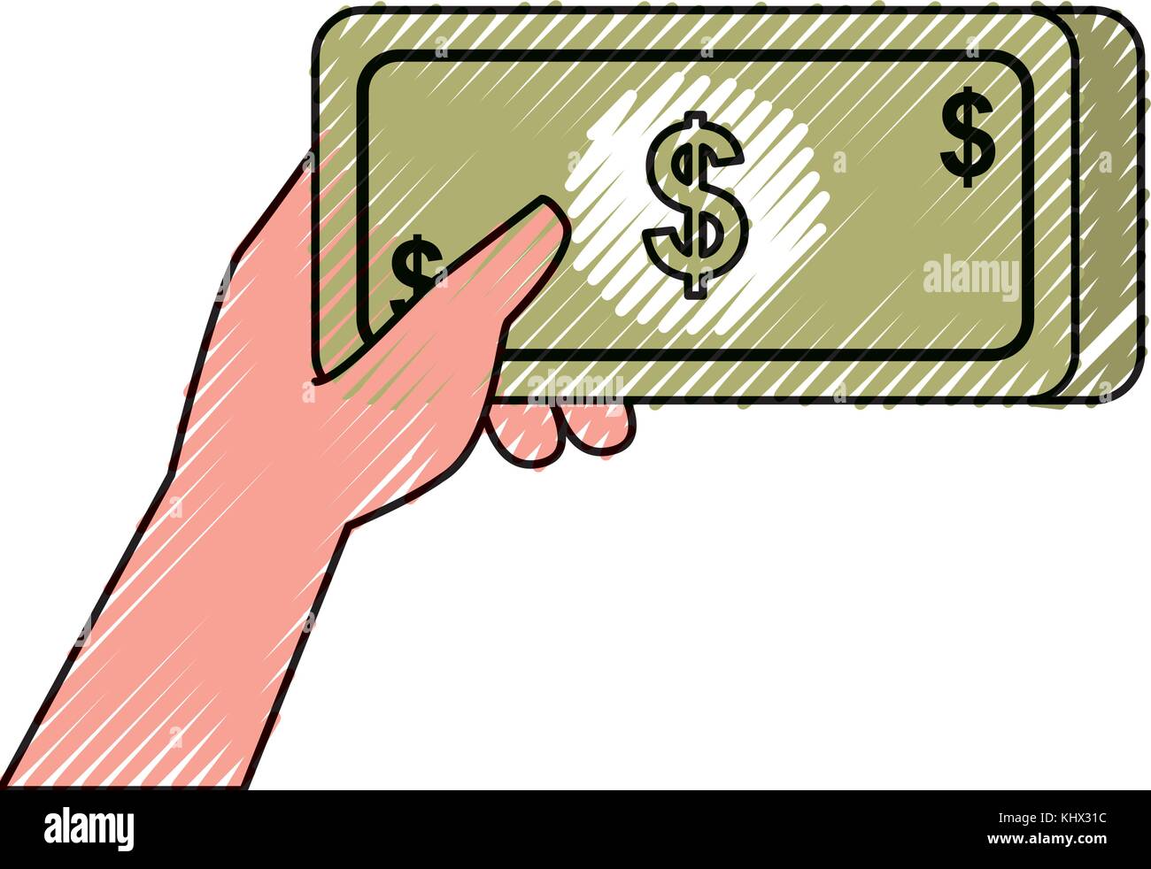 hand holding banknote money cash payment Stock Vector Image & Art - Alamy