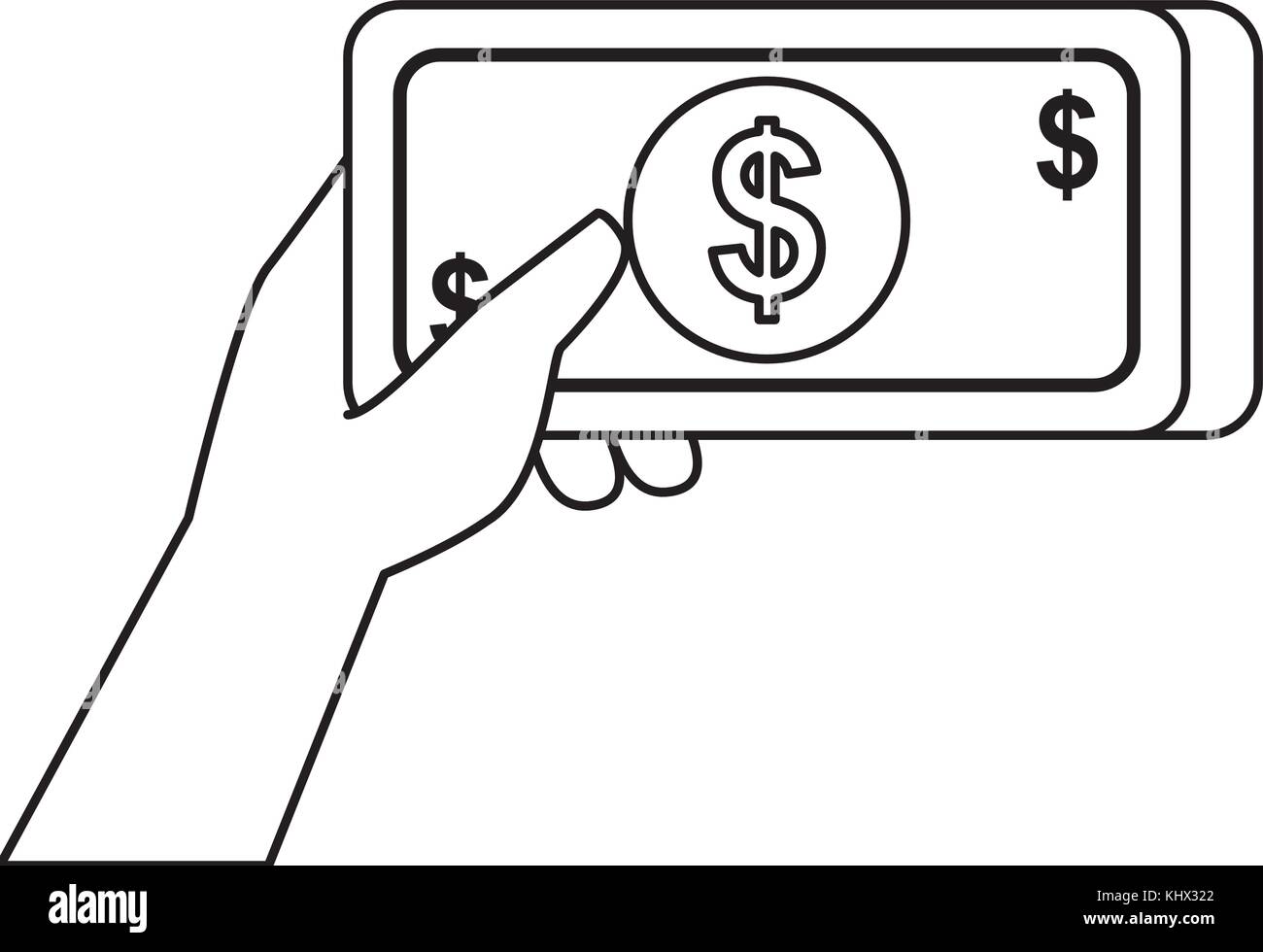 hand holding banknote money cash payment Stock Vector Image & Art - Alamy
