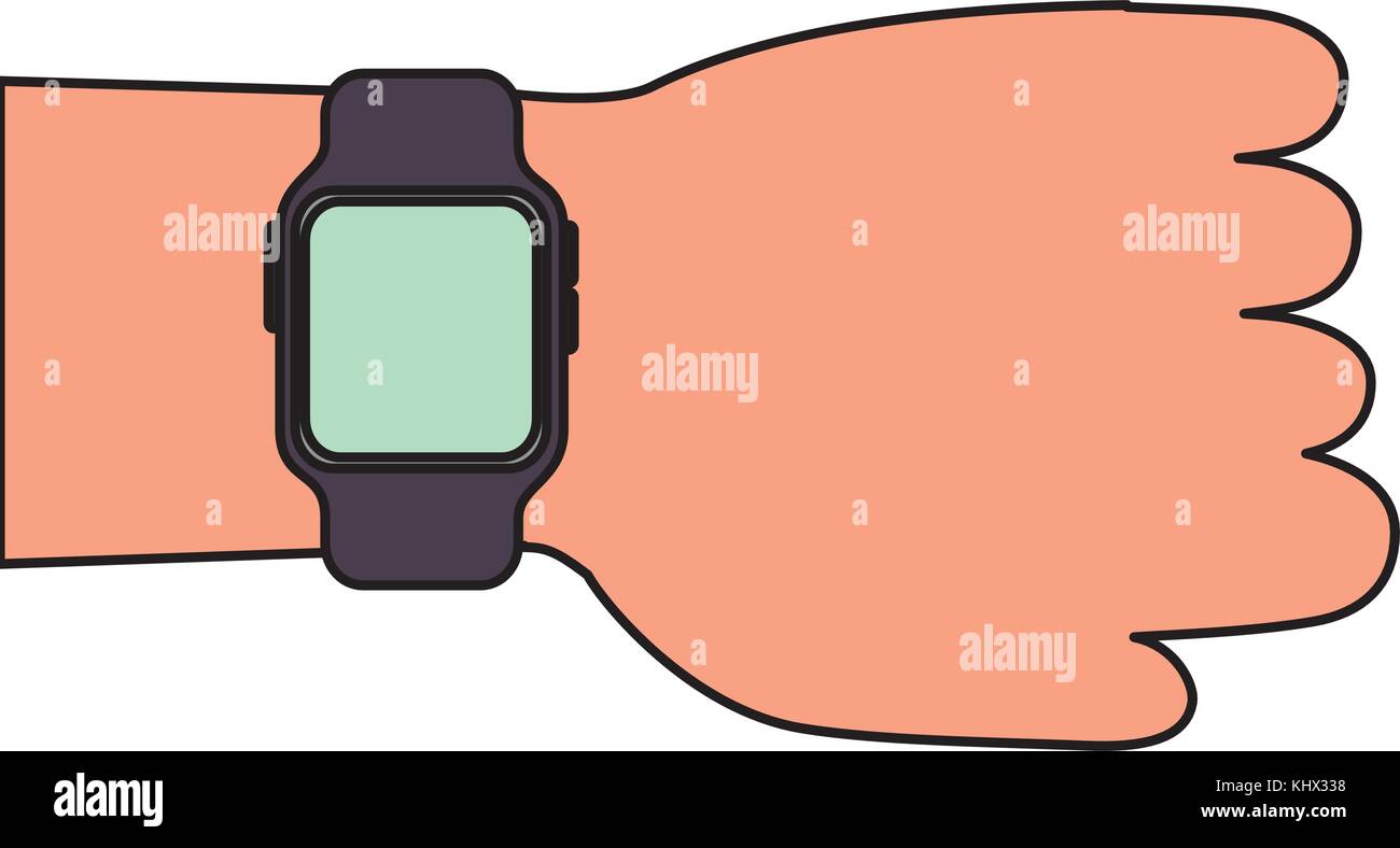 hand with smartwatch device technology digital Stock Vector Image & Art ...