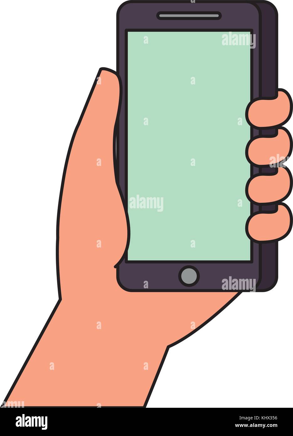 hand holding smartphone digital technology Stock Vector Image & Art - Alamy
