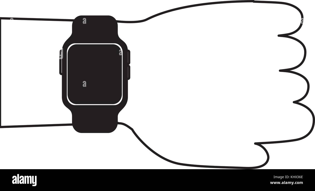 hand with smartwatch device technology digital Stock Vector Image & Art ...