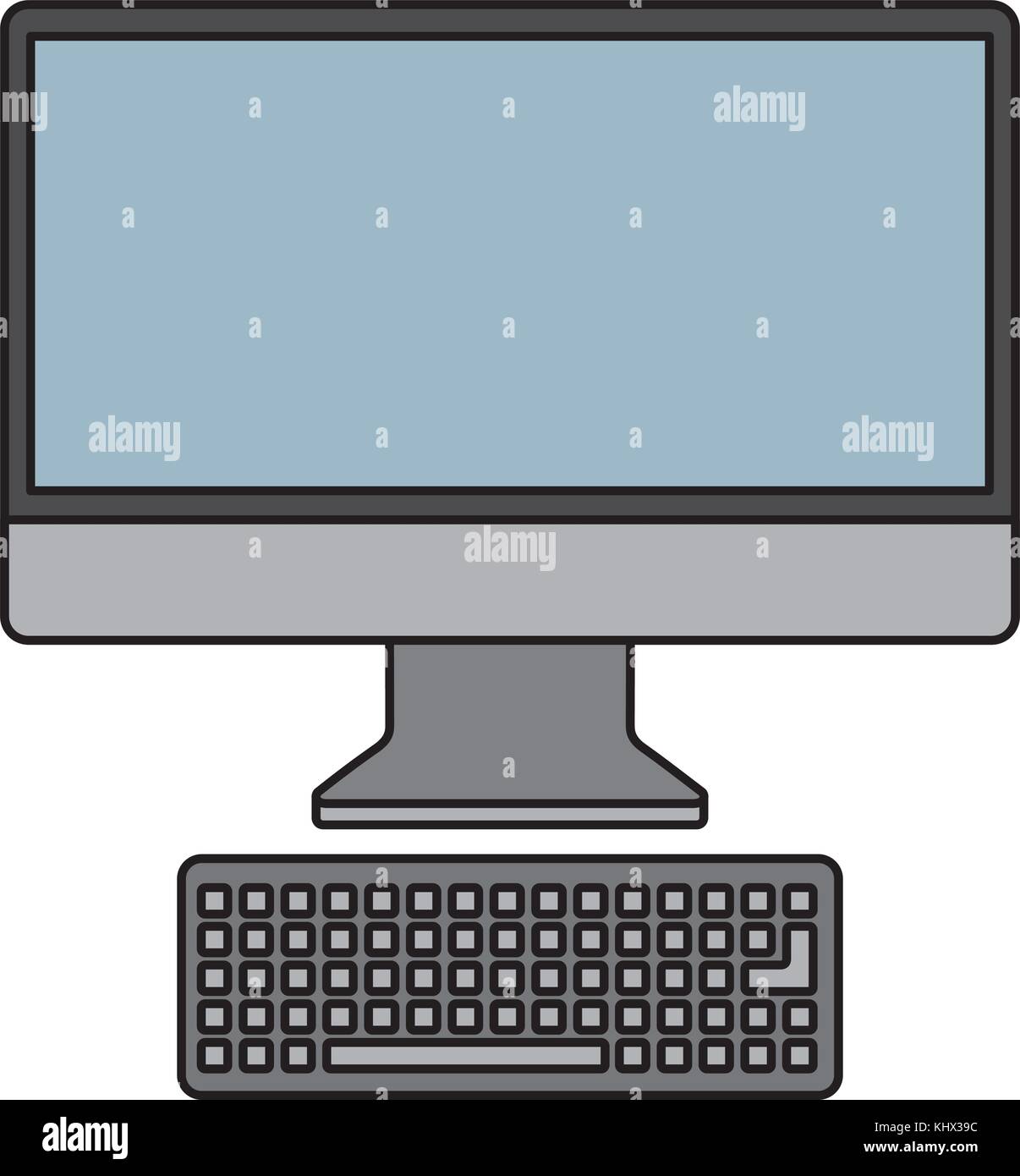 monitor computer keyboard technology device screen Stock Vector Image ...