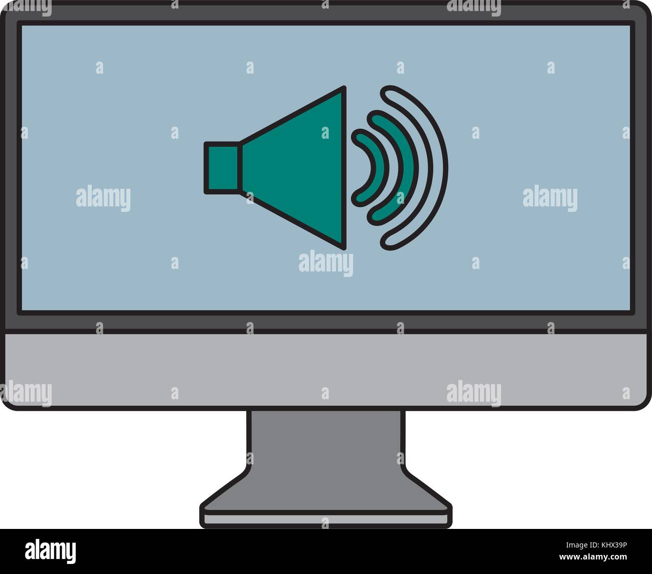 monitor computer sound volume communication Stock Vector Image & Art ...