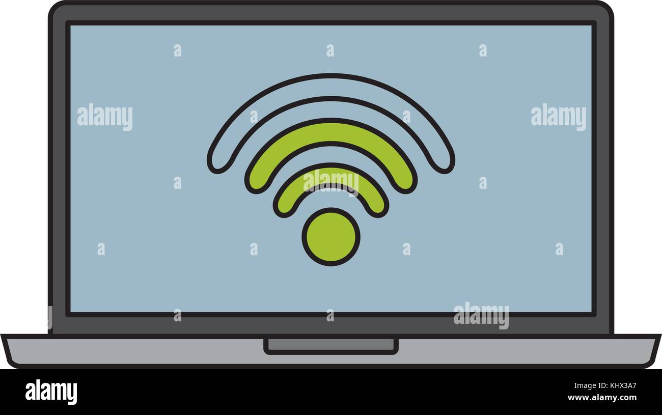 laptop wifi internet device gadget screen Stock Vector Image & Art - Alamy