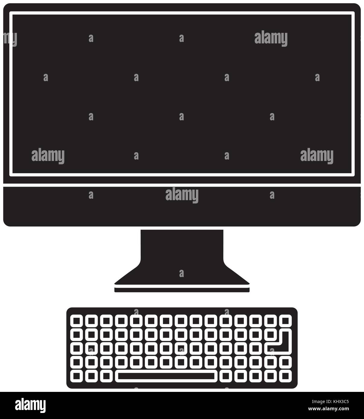 Monitor Computer Keyboard Technology Device Screen Stock Vector Image And Art Alamy