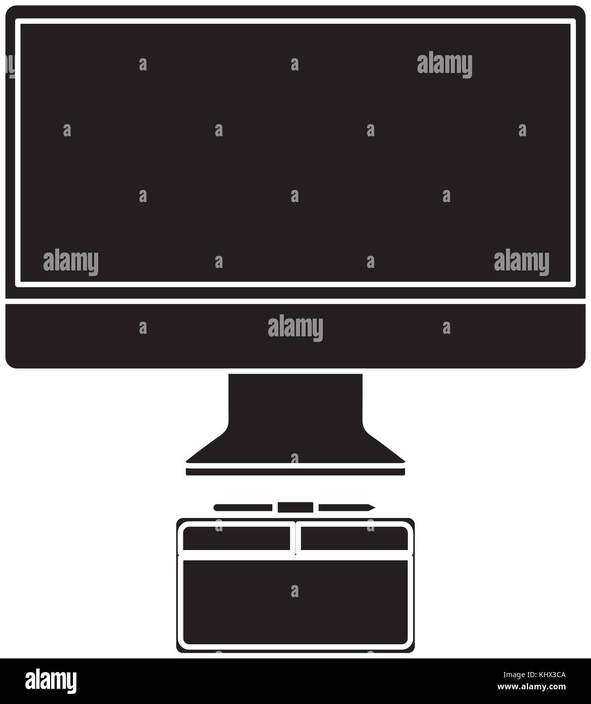 monitor computer graphic tablet design equipment Stock Vector Image ...