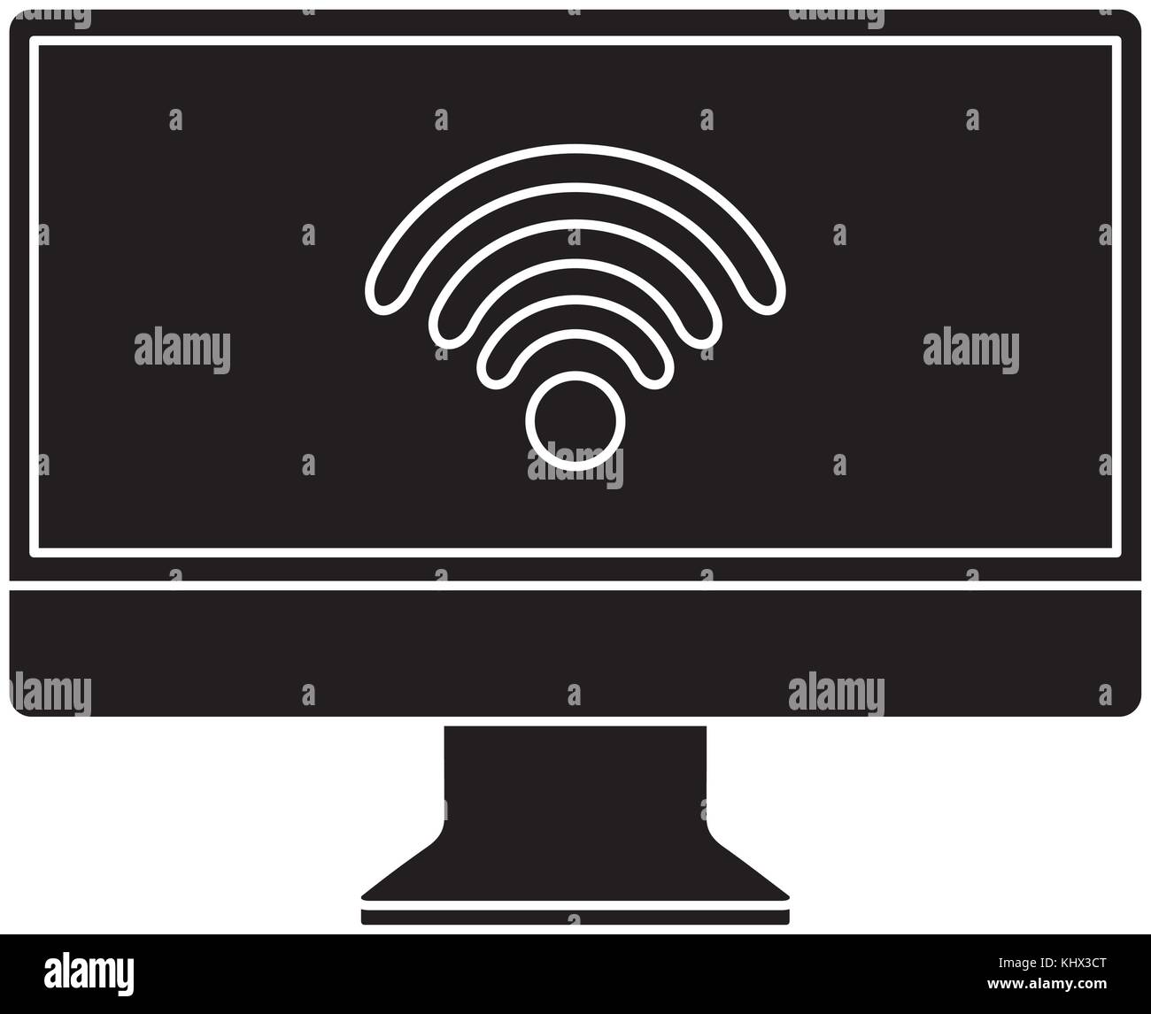 monitor computer wifi connection screen device Stock Vector Image & Art ...