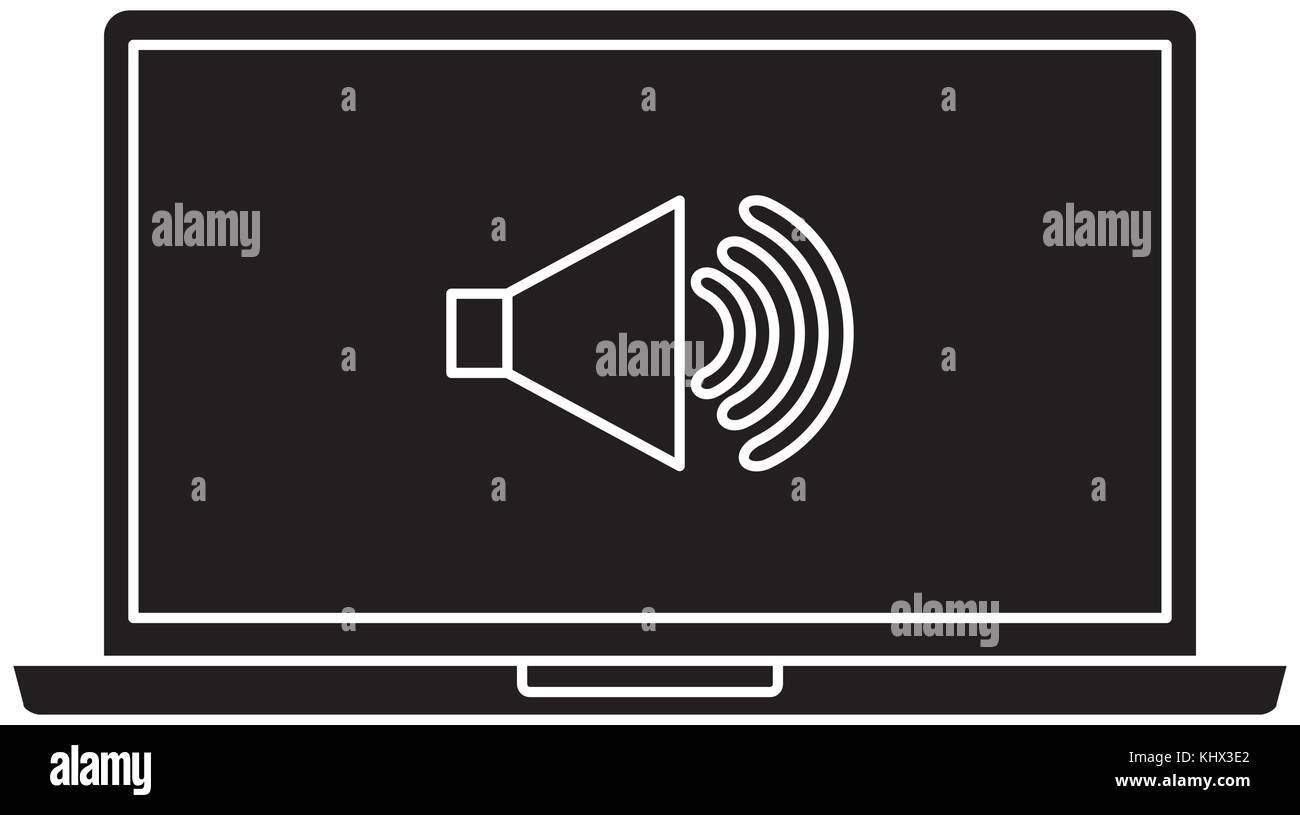 laptop sound music device gadget screen Stock Vector Image & Art - Alamy