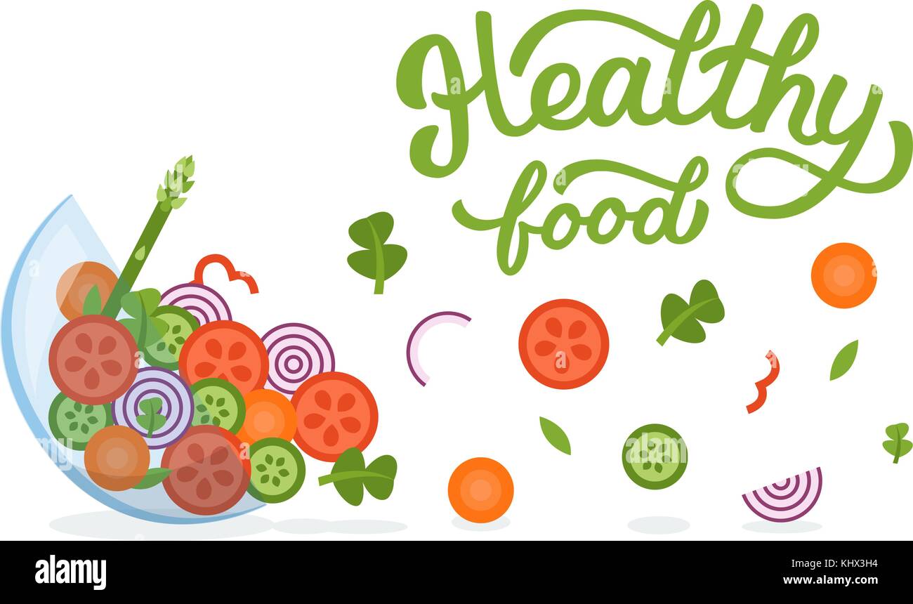 Healthy food hand lettering Stock Vector Image & Art - Alamy