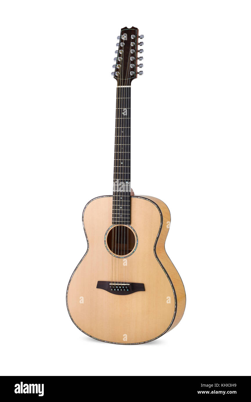 acoustic guitar on white background Stock Photo - Alamy