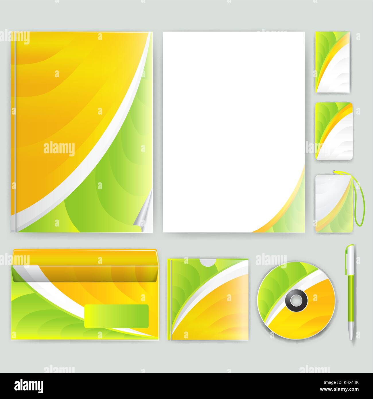 Corporate identity template with color elements. Vector company ...
