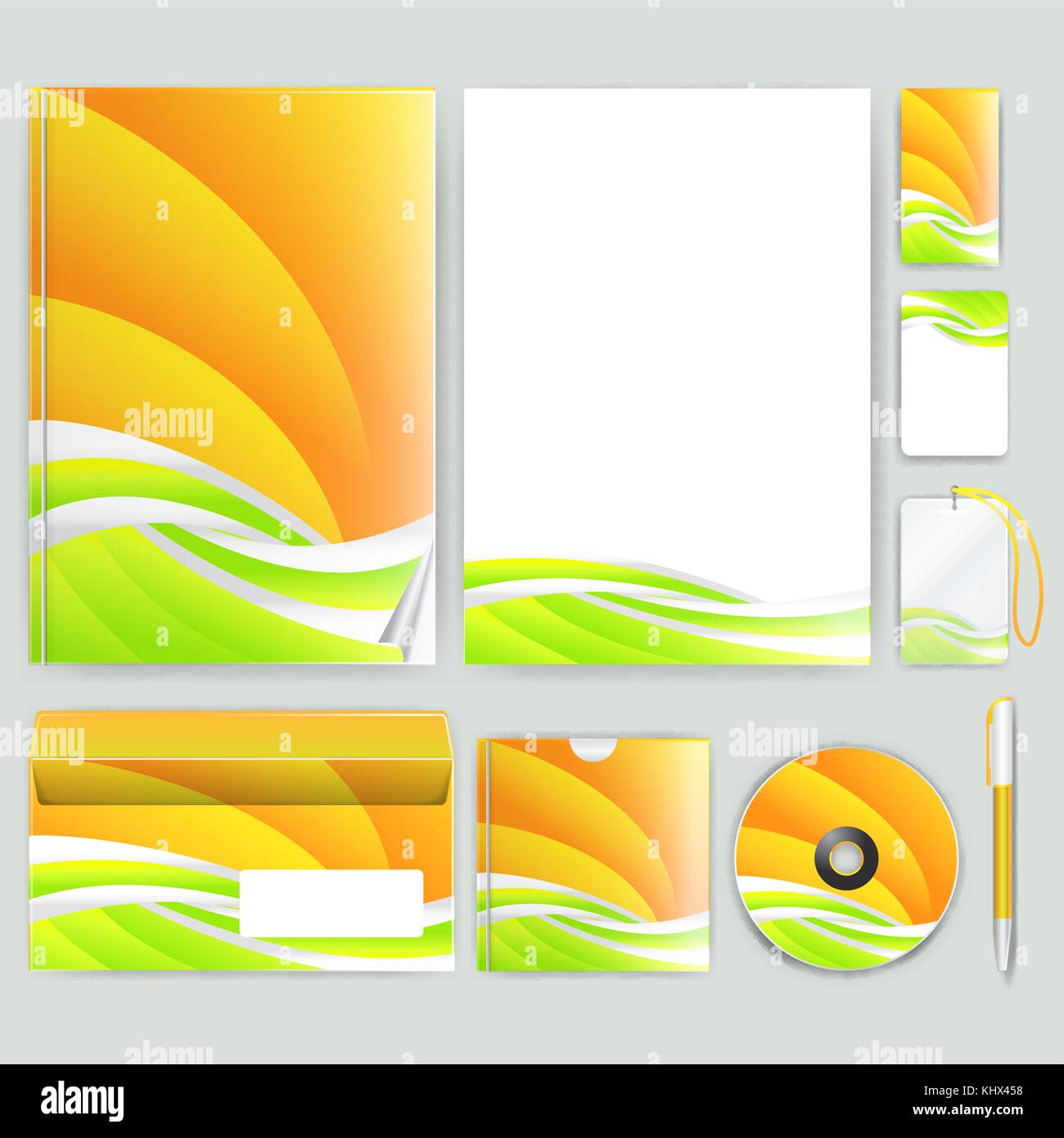 Corporate identity template with color elements. Vector company ...